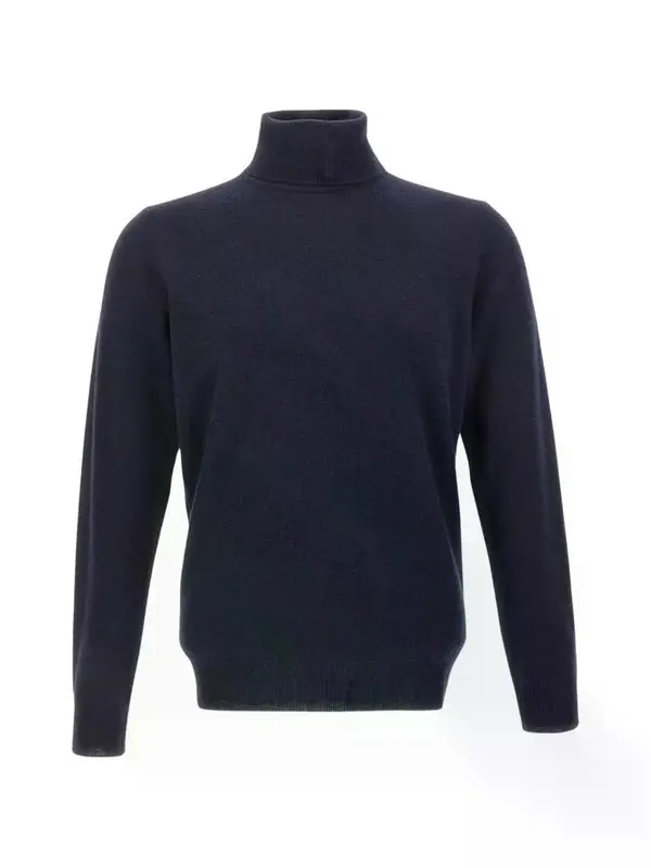KANGRA Roll-neck Wool Sweater - Blue