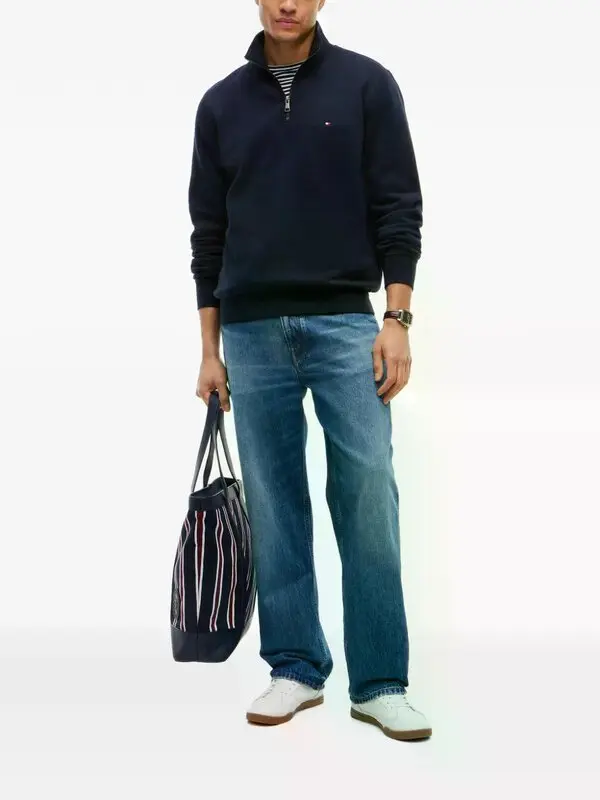 Tommy Hilfiger Quarter-zip Logo-embroidered Sweatshirt