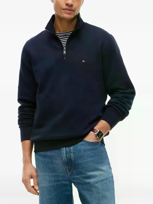 Tommy Hilfiger Quarter-zip Logo-embroidered Sweatshirt