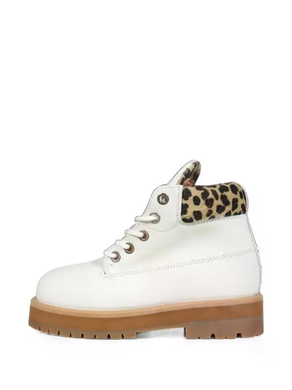 PDF Strada Low Cheetah-print Boots - White