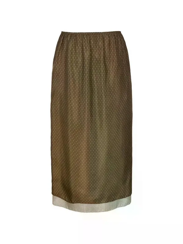 LESS Polka-dot Silk Midi Skirt