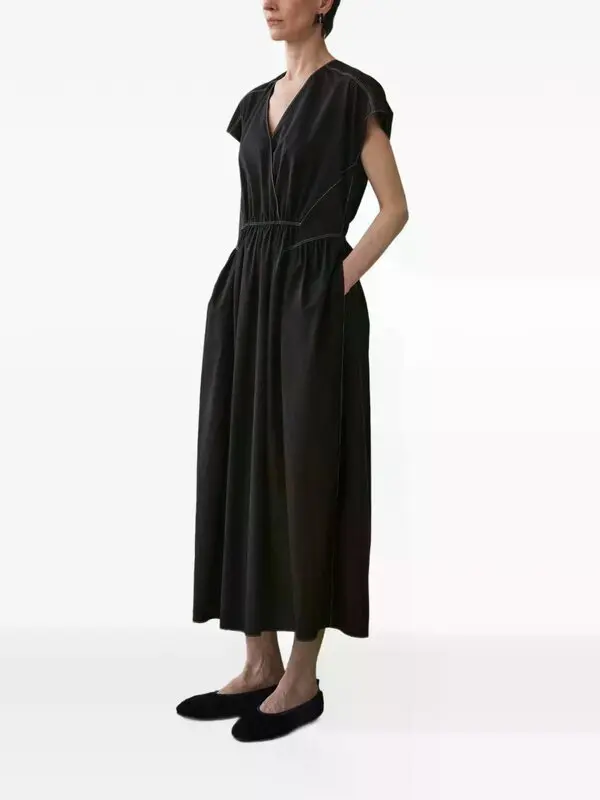 LESS Contrast-stitched Sleeve Maxi Dress