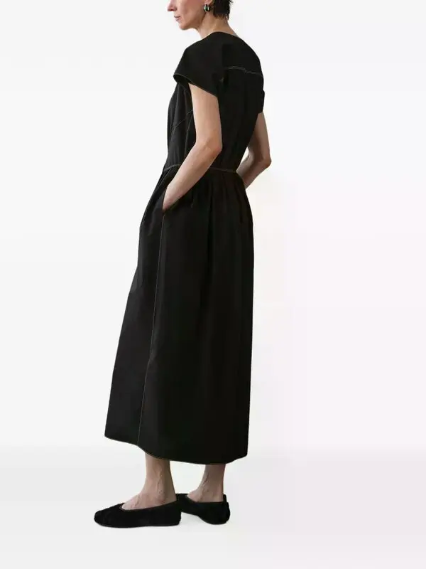 LESS Contrast-stitched Sleeve Maxi Dress