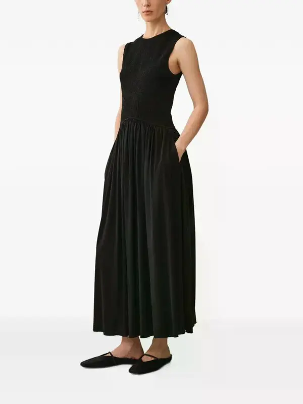 LESS Shirred Sleeve Maxi Dress