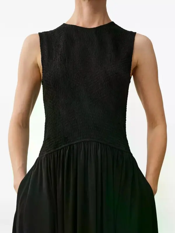LESS Shirred Sleeve Maxi Dress
