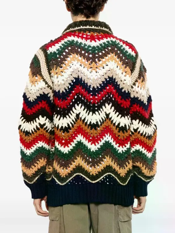 Sacai Mix-crochet Knitted Blouson