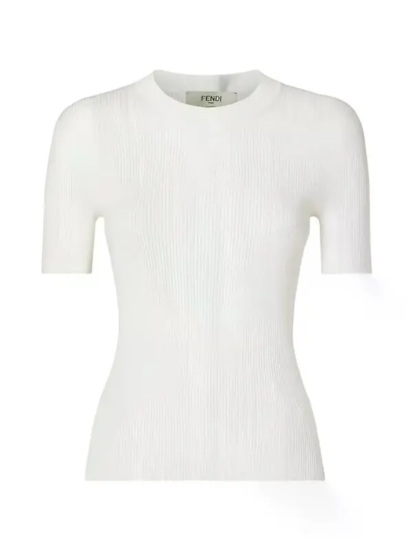 Fendi Ribbed Short-sleeve Sweater