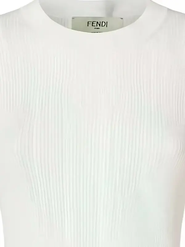 Fendi Ribbed Short-sleeve Sweater
