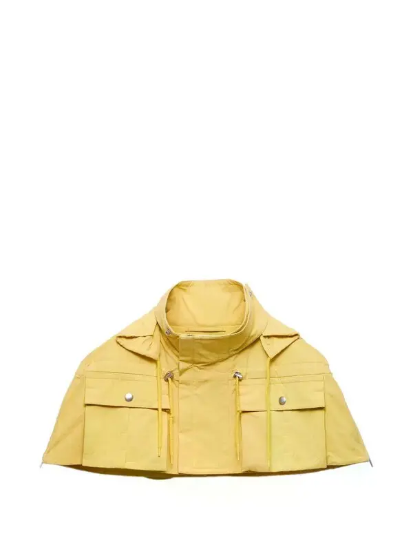 Prada Hooded Flap-pocket Cape - Yellow