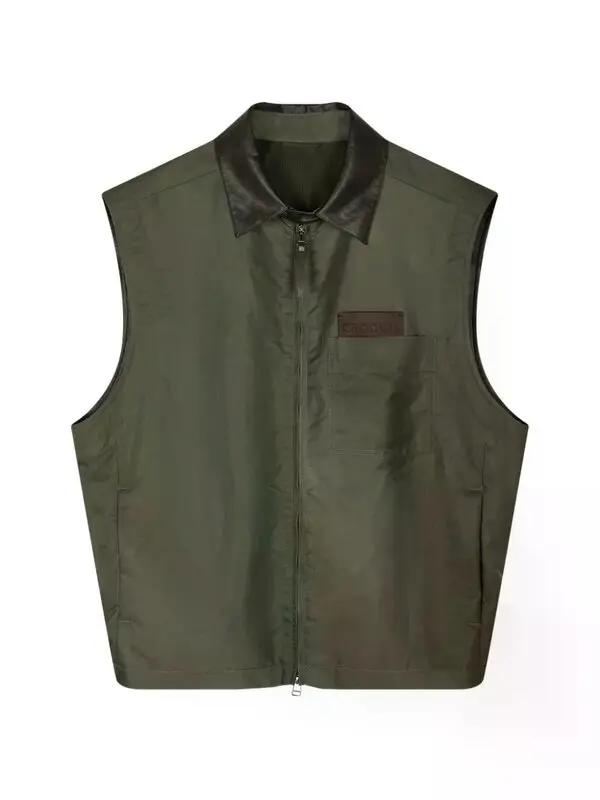 CROQUIS Zip-up Pocket-detail Vest - Green