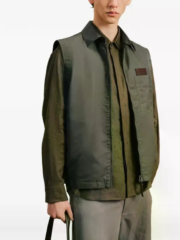 CROQUIS Zip-up Pocket-detail Vest - Green
