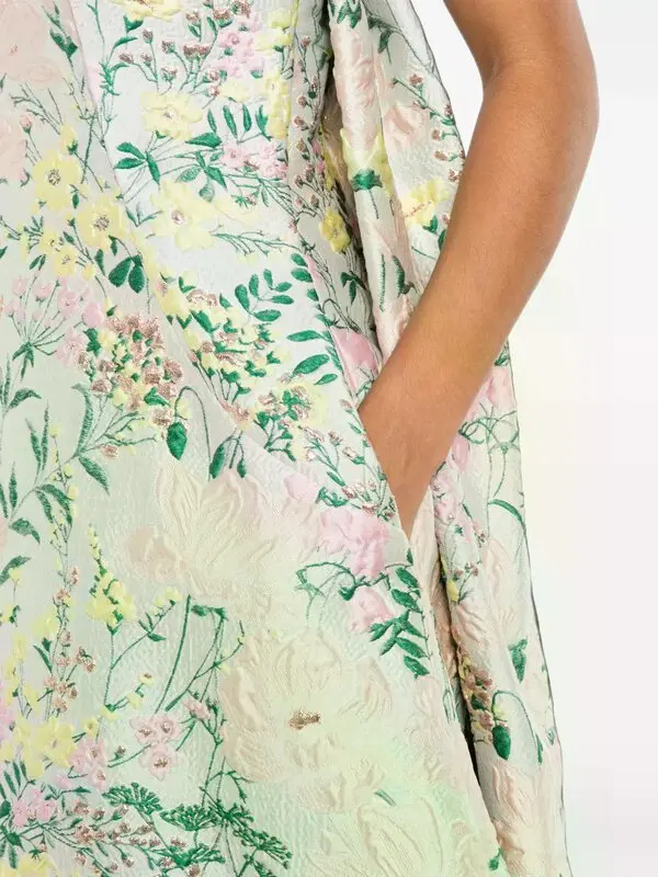 Pamella Roland Strapless Brocade Short Dress
