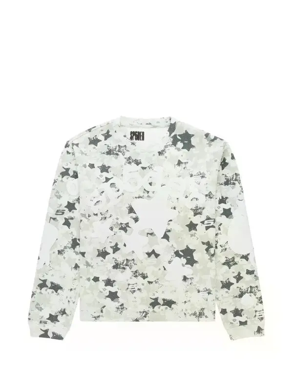 SP5DER Beluga Star-print Thermal Sweater - White