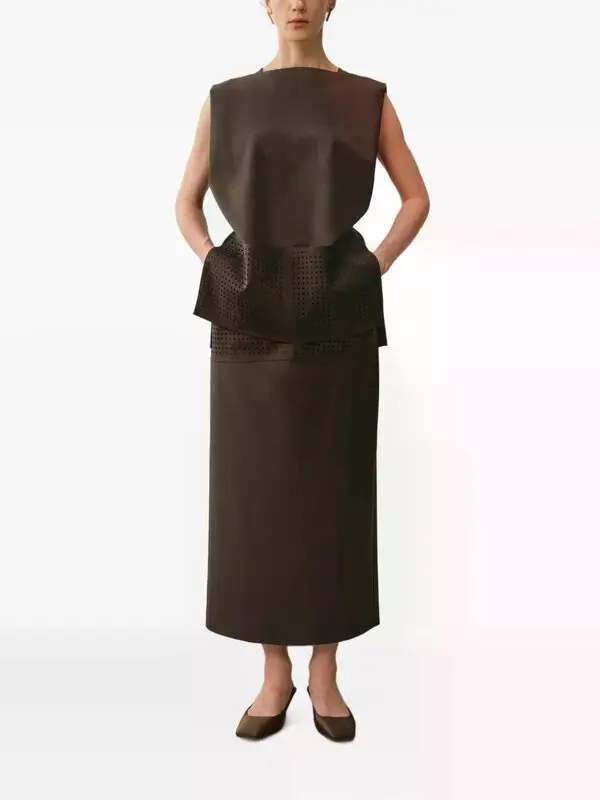LESS Laser-cut Square-neck Top