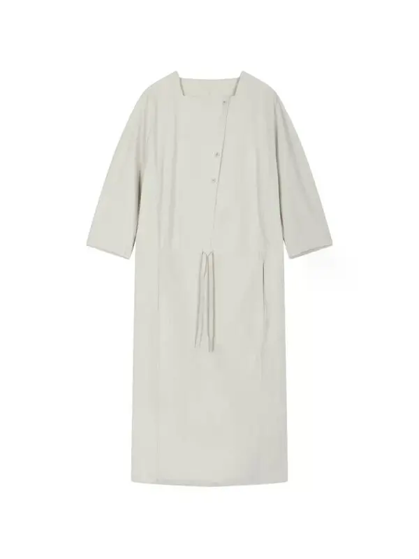 LESS Drawstring Long-sleeve Midi Dress
