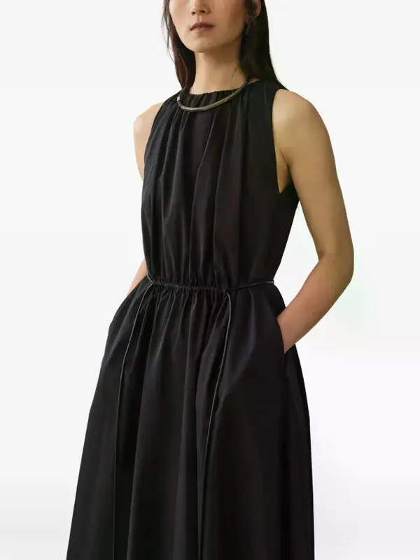 LESS Drawstring Sleeve Midi Dress