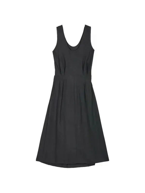 LESS Pleat-detail Midi Dress - Grey