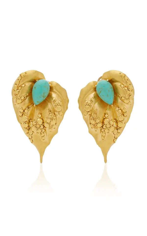 ANABELA CHAN Poison Ivy 24k Gold And Aluminum Earrings - Turquoise