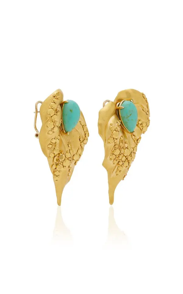 ANABELA CHAN Poison Ivy 24k Gold And Aluminum Earrings With