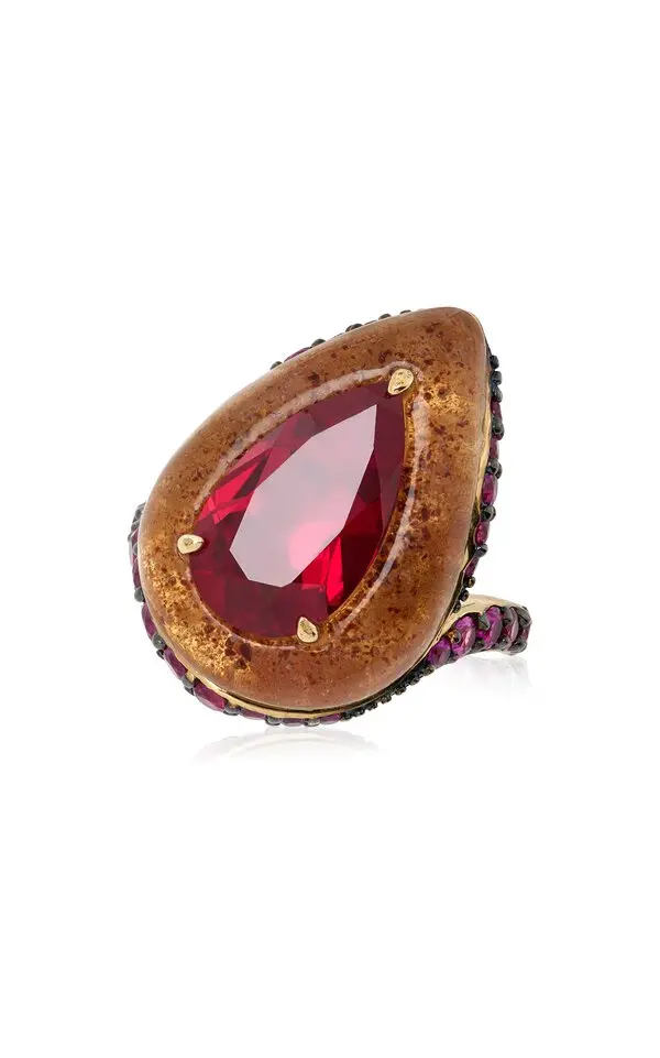 ANABELA CHAN Beetroot Elixir 18k Yellow Gold Gem And Ruby Ring