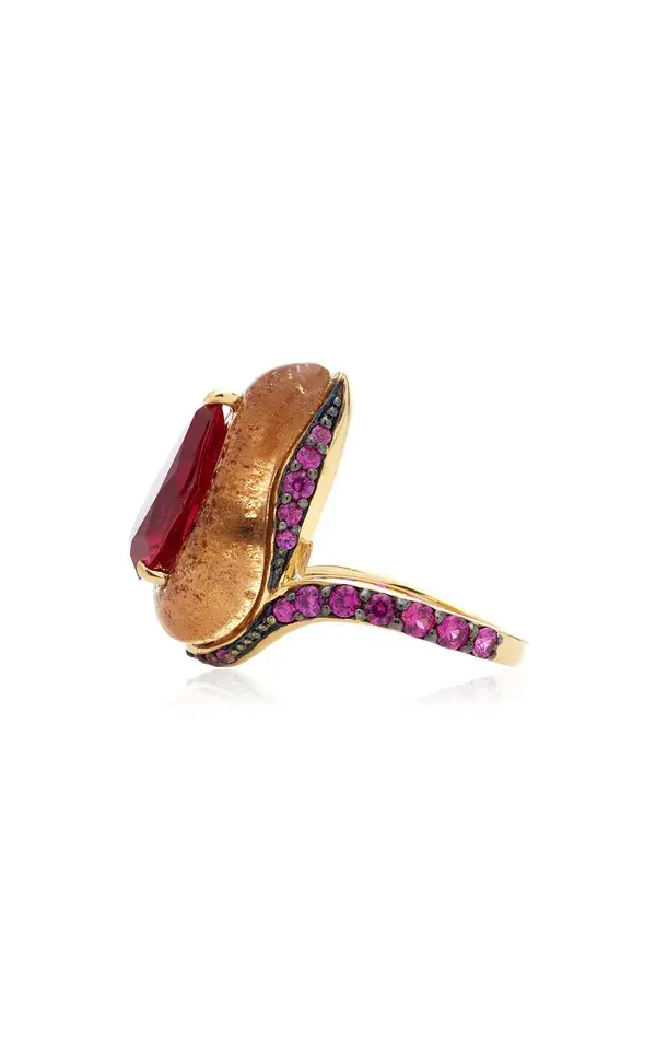 ANABELA CHAN Beetroot Elixir 18k Yellow Gold Gem And Ruby Ring