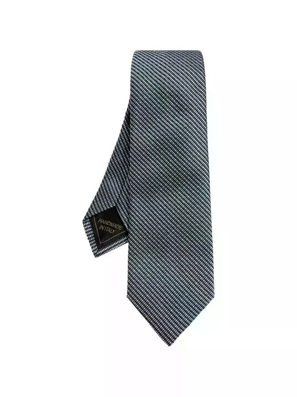 Brioni Patterned Silk Neck Ties - Blue