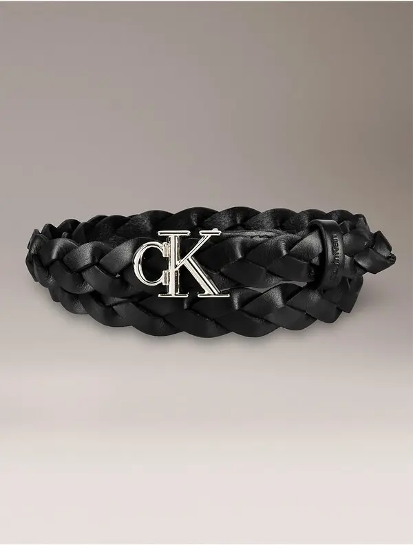 Calvin Klein Monogram Braided Belt - Black