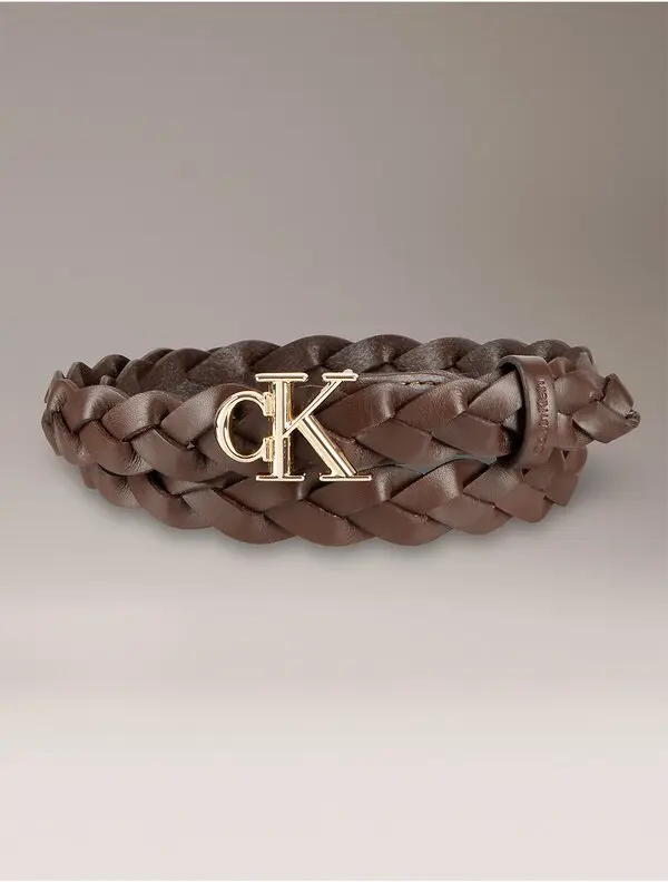 Calvin Klein Monogram Braided Belt - Brown