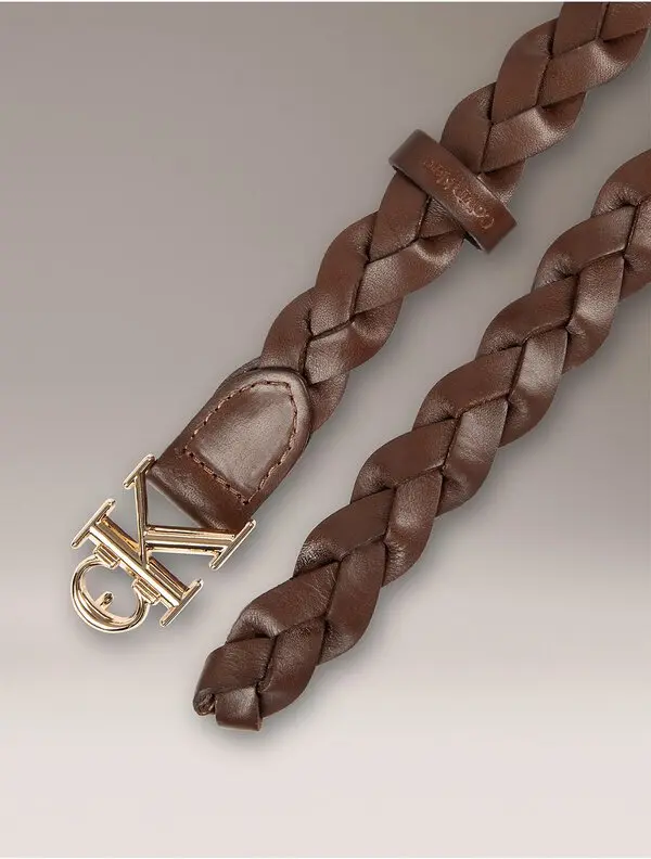 Calvin Klein Monogram Braided Belt - Brown
