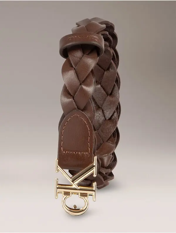 Calvin Klein Monogram Braided Belt - Brown