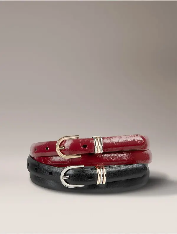 Calvin Klein Mixed Metal 2-pack Belt