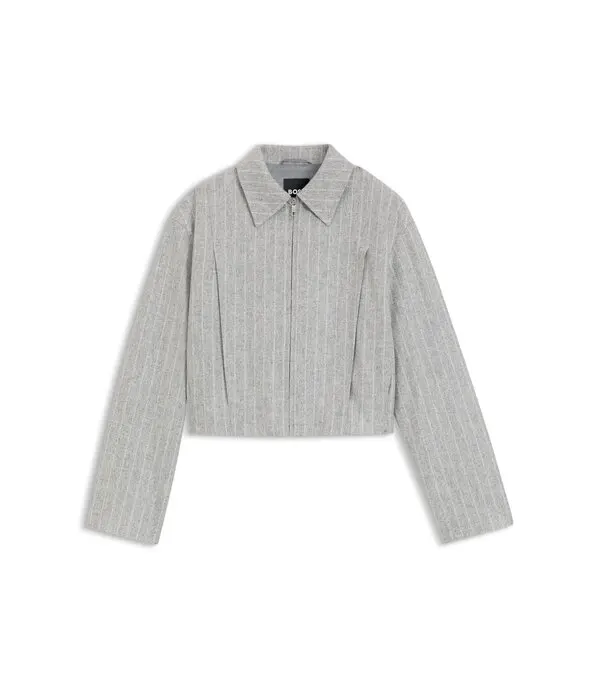 BOSS Regular-fit Jacket In Striped Flannel - Patterned