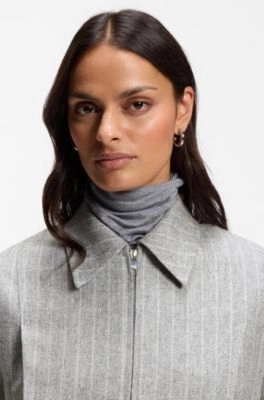 BOSS Regular-fit Jacket In Striped Flannel