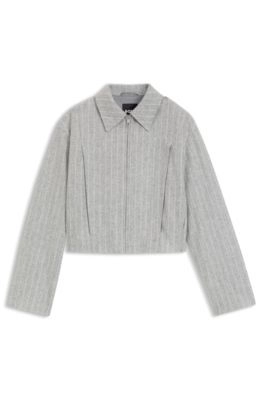 BOSS Regular-fit Jacket In Striped Flannel