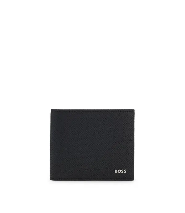 BOSS Billfold Wallet In Monogram-patterned Leather