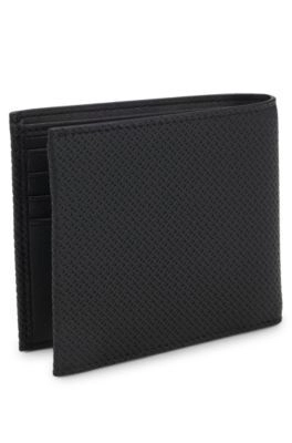 BOSS Billfold Wallet In Monogram-patterned Leather