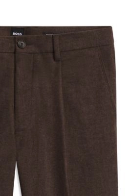 BOSS Modern-fit Pants In Stretch Melange Fabric