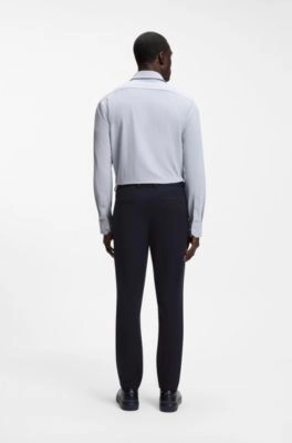 BOSS Tapered-fit Pants In Micro-patterned Stretch Jersey