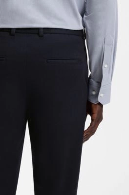 BOSS Tapered-fit Pants In Micro-patterned Stretch Jersey