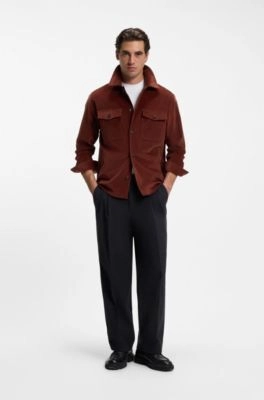BOSS Relaxed-fit Dress Pants In Italian Stretch Cotton