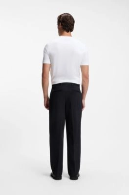 BOSS Relaxed-fit Dress Pants In Italian Stretch Cotton