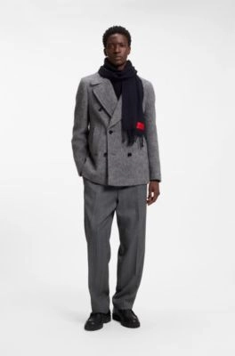 Hugo Versatile Woven Scarf In A Wool Blend
