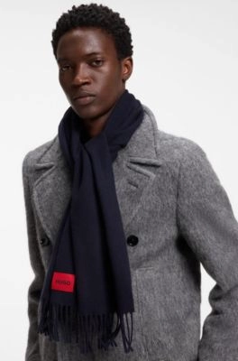 Hugo Versatile Woven Scarf In A Wool Blend