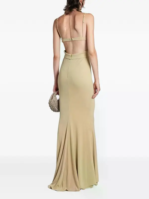 HIBOURAMA Venere Crystal-embellished Maxi Dress - Green
