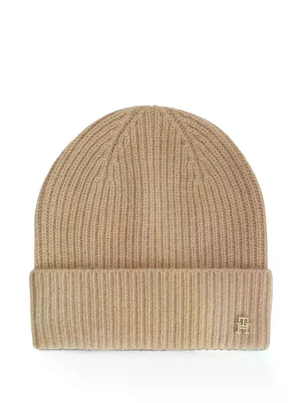 Tommy Hilfiger Ribbed-knit Logo-plaque Beanie Hat