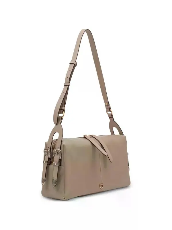 Pinko Buckle Detail Shoulder Bag - Neutrals