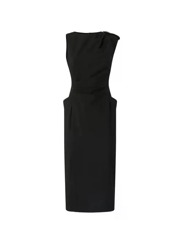 Pinko Crystal-embellished Gathered Dress - Black