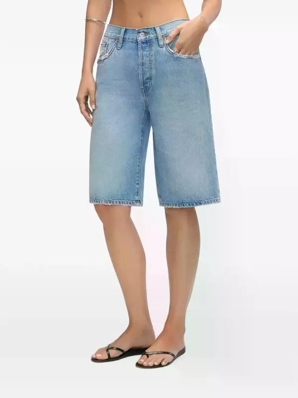 RE/DONE Skater Distressed Denim Shorts
