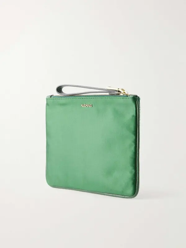 ALEMAIS Ace Embellished Leather-trimmed Satin Clutch
