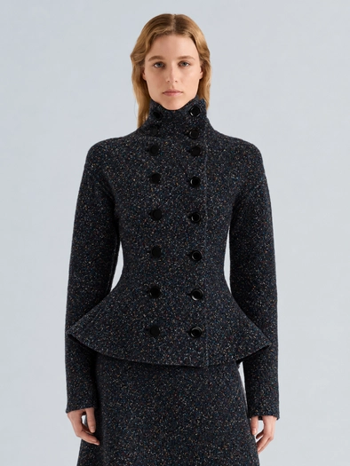 Proenza Schouler Donegal Knit Capucine Jacket - Black Multi
